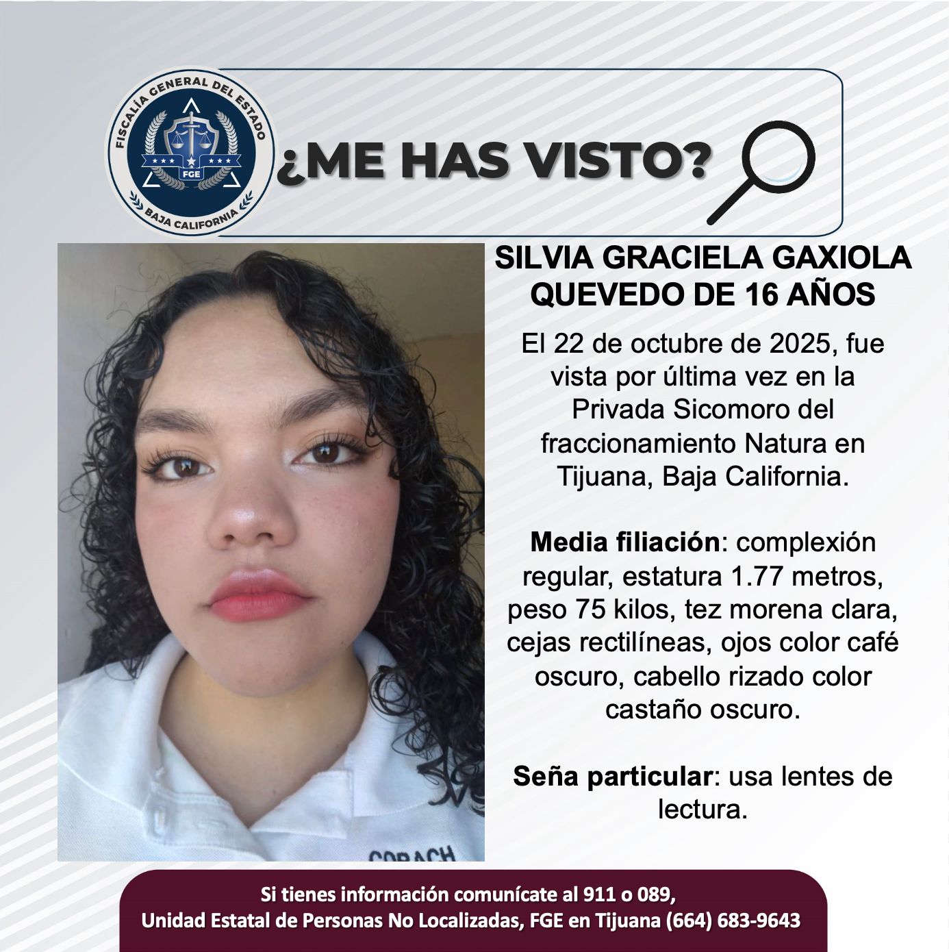 PESQUISA DE SILVIA GRACIELA GAXIOLA QUEVEDO DE 16 AÑOS - Tijuana Última ...