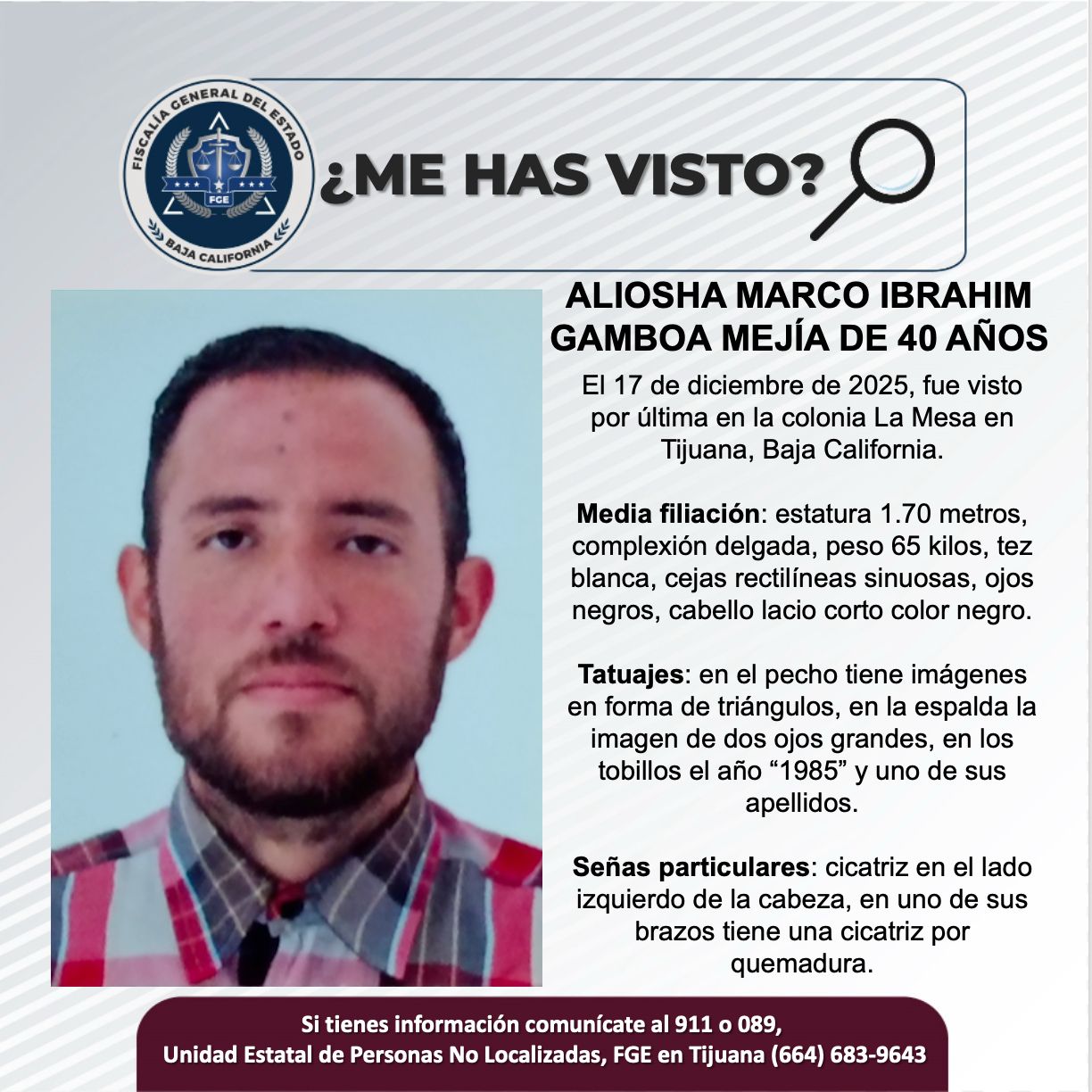 PESQUISA DE ALIOSHA MARCO IBRAHIM GAMBOA MEJÍA DE 40 AÑOS - Tijuana ...
