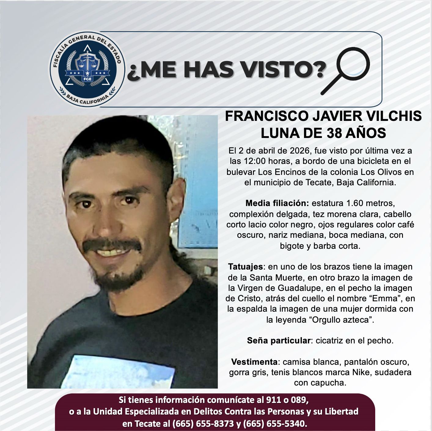 PESQUISA DE FRANCISCO JAVIER VILCHIS LUNA DE 38 AÑOS DE EDAD - Tijuana ...